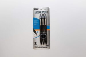 inc justright 1.0 mm hybrid ink rectractable pens,advanced hibrid ink system.