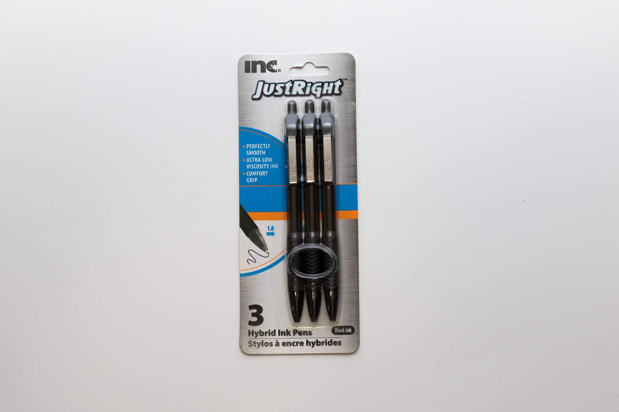 INC JUSTRIGHT 1.0 mm HYBRID INK RECTRACTABLE PENS,ADVANCED HIBRID INK SYSTEM.