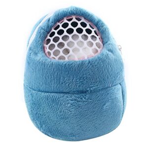 pet carrier bag, hamster rat hedgehog rabbit sleeping bag breathable portable outgoing travel handbags backpack with shoulder strap (color : blue)