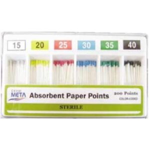 dental endo endodontic absorbent paper points meta size 15-40 color coded