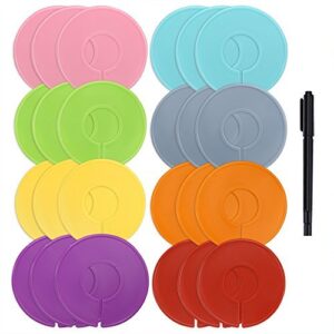 caydo 24 pieces 8 colors clothing size dividers round hangers closet dividers with marker pen