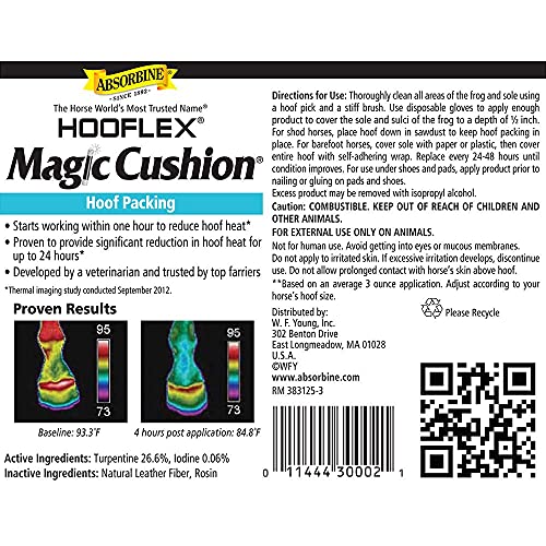 Absorbine Hooflex Magic Cushion, Veterinary Formulated Fast-Acting Relief, Reduce Hoof Heat for up to 24 Hours, 8 lb Tub