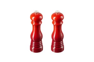 le creuset salt and pepper mill set, 8-inch, cerise