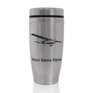 skunkwerkz commuter travel mug, high wing airplane, personalized engraving included