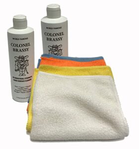 colonel brassy 2-pack metal chrome aluminum plastic cleaner with 4-pack grace i am microfiber polishing towel/cloth