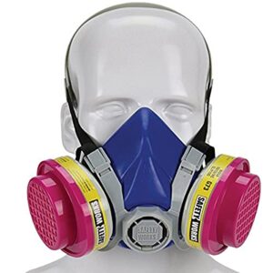 safety works swx00320 multi-purpose respirator half-mask niosh ov/ag/p100, grey/blue