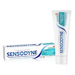 sensodyne deep clean sensitive toothpaste, cavity prevention and sensitive teeth treatment - 4 ounces