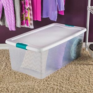 Sterilite 14998004 Plastic Liter Latch Box, Clear, 106 Quarts