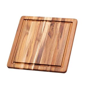 teakhaus edge grain cutting/serving board + juice canal (square) | 11.75" x 11.75" x 0.5"