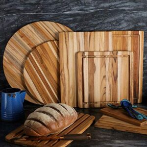 TeakHaus Edge Grain Cutting/Serving Board + Juice Canal (Square) | 11.75" x 11.75" x 0.5"