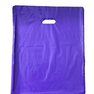 100 12x15 Durable Purple Merchandise bags Die Cut Handle-Glossy finish-Anti-Strech-100% Recyclable. For Retail store plastic bags, Party favors, Handouts and more by Best Choice (Purple)