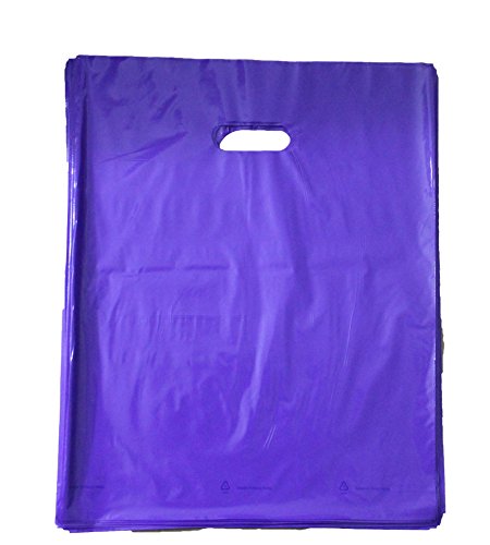 100 12x15 Durable Purple Merchandise bags Die Cut Handle-Glossy finish-Anti-Strech-100% Recyclable. For Retail store plastic bags, Party favors, Handouts and more by Best Choice (Purple)