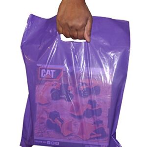 100 12x15 Durable Purple Merchandise bags Die Cut Handle-Glossy finish-Anti-Strech-100% Recyclable. For Retail store plastic bags, Party favors, Handouts and more by Best Choice (Purple)