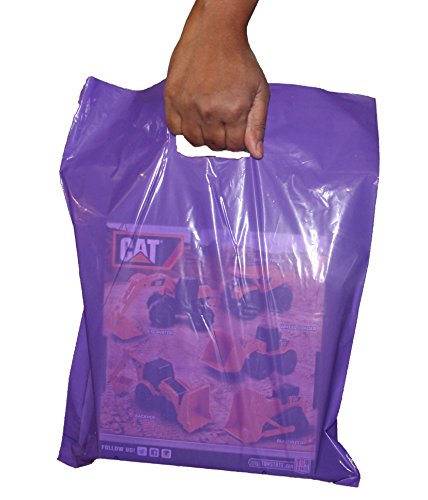 100 12x15 Durable Purple Merchandise bags Die Cut Handle-Glossy finish-Anti-Strech-100% Recyclable. For Retail store plastic bags, Party favors, Handouts and more by Best Choice (Purple)