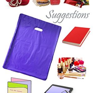 100 12x15 Durable Purple Merchandise bags Die Cut Handle-Glossy finish-Anti-Strech-100% Recyclable. For Retail store plastic bags, Party favors, Handouts and more by Best Choice (Purple)