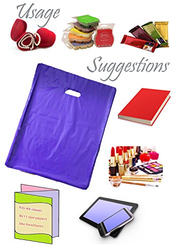 100 12x15 Durable Purple Merchandise bags Die Cut Handle-Glossy finish-Anti-Strech-100% Recyclable. For Retail store plastic bags, Party favors, Handouts and more by Best Choice (Purple)