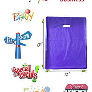 100 12x15 Durable Purple Merchandise bags Die Cut Handle-Glossy finish-Anti-Strech-100% Recyclable. For Retail store plastic bags, Party favors, Handouts and more by Best Choice (Purple)