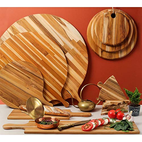 TeakHaus Round Atlas Board (Large) | 32.5" x 28" x 0.55"