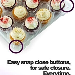 Chefible Premium Plastic Disposable 12 Cupcake Carrier Container Box, High Dome, Extra Sturdy For Easy Transport! 4 Pack