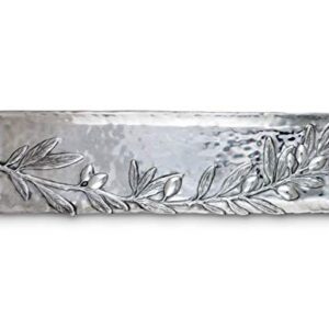 Arthur Court Olive Pattern Sand-Cast Aluminum Oblong Serving Tray / Platter 19 inch x 5.5 inch