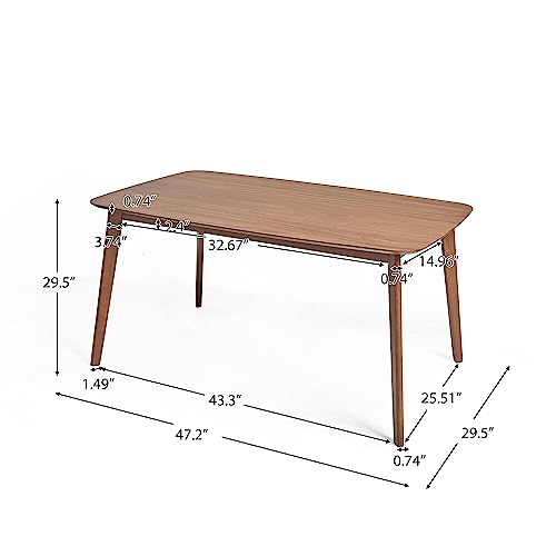 Christopher Knight Home Gideon Wood Dining Table, Natural Walnut Finish