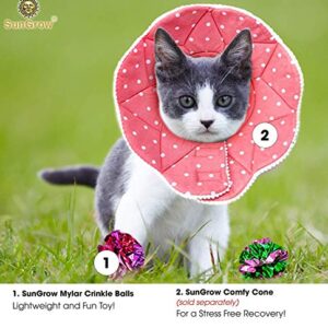 SunGrow Cat Crinkle Balls, 1.5-2 Inches, Lightweight, Ideal for Kittens and Adult Cats, Multicolor, 12 Pcs per Pack