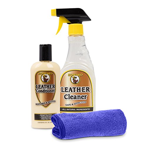 Howard Leather Cleaner and Leather Conditioner Kit. Car Leather Cleaner, Furniture, Couch, Shoe, Jackets, Leather Protector Spray Repair Polish