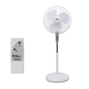 black+decker 18-inch, stand fan with remote, white