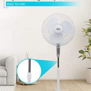 BLACK+DECKER 18-Inch, Stand Fan with Remote, White