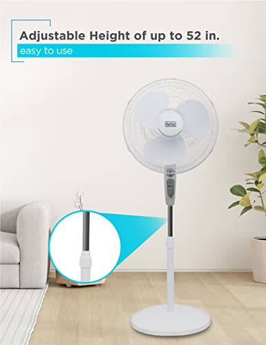 BLACK+DECKER 18-Inch, Stand Fan with Remote, White