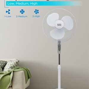 BLACK+DECKER 18-Inch, Stand Fan with Remote, White