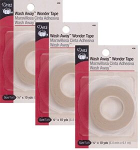 dritz 406 1/4-inch by 10-yard wash away wonder tape (3 pack)