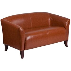 flash furniture hercules imperial series cognac leathersoft loveseat