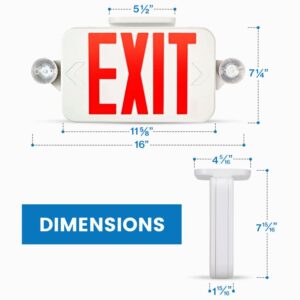 Ciata Lighting Emergency Exit Lights with Battery Backup - High Visibility Fire Exit Signs - Universal Emergency Lights for Business or Residential - Rechargeable Exit Sign Battery Included - 6 Pack