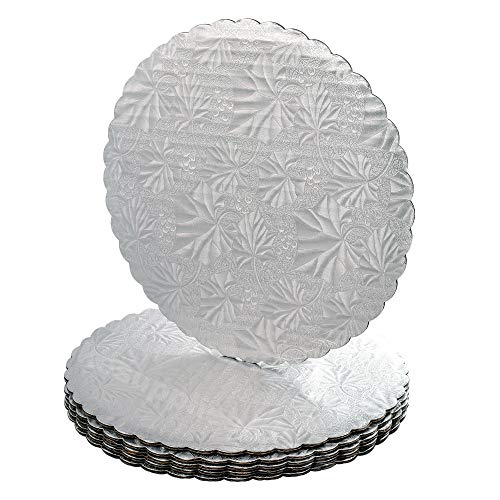 12" Silver Scalloped Edge Cake Boards, 6 ct