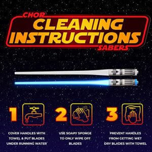 LIGHTSABER CHOPSTICKS LIGHT UP STAR WARS LED Glowing Light Saber Chop Sticks REUSABLE Sushi Lightup Sabers Red and Blue 2 Pairs