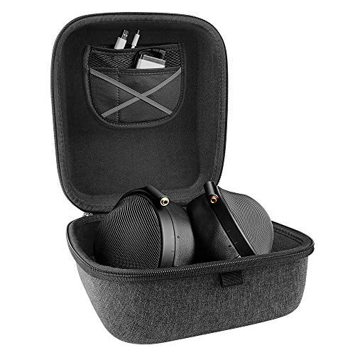 Geekria Shield Case for Large-Sized Over-Ear Headphones, Replacement Protective Hard Shell Travel Carrying Bag with Cable Storage, Compatible with ATH-WP900, Sony MDR-Z7M2 Headsets (Dark Grey)