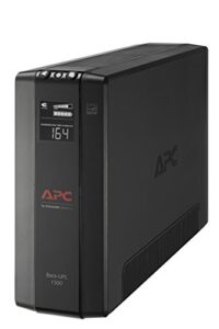 apc ups 1500va ups battery backup and surge protector, bx1500m backup battery power supply, avr, dataline protection