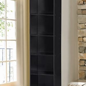 Hodedah Import 5 Shelf Bookcase, Black