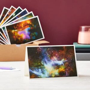 48 Pack Blank Cards and Envelopes Bulk, Space Cosmos Galaxy All Occasion Greeting Card for Thank You, Birthday, New Year (4x6 in) (10x15cm)