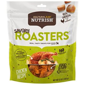 rachael ray nutrish savory roasters real meat dog treats, roasted chicken recipe, 12 ounces, grain free