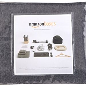 AmazonBasics - Spannbetttuch, melierter Jersey-Stoff, Dunkelgrau - 90 x 200 x 30 cm