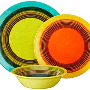 Certified International Sedona Melamine 12 pc Dinnerware Set, Service for 4, Multicolored