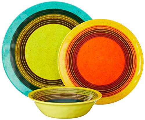 Certified International Sedona Melamine 12 pc Dinnerware Set, Service for 4, Multicolored