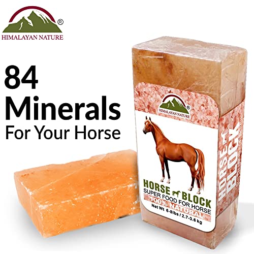 Himalayan Nature 100% Natural Himalayan Rock Salt Block - Mineral Salt Licking Brick for Animals, Horses & Deer | 5 LBS, 5-8 LBS