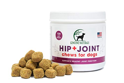 Genuine Naturals™ Hip and Joint Supplement for Dogs - Glucosamine Chondroitin, MSM, Organic Turmeric Soft Chews, Dog Vitamins, Supports Healthy Joint Function and Helps with Pain Relief,120 Count