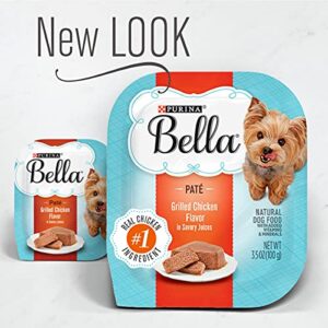 Purina Bella Natural Small Breed Pate Wet Dog Food, Grilled Chicken Flavor in Savory Juices - (12) 3.5 oz. Trays