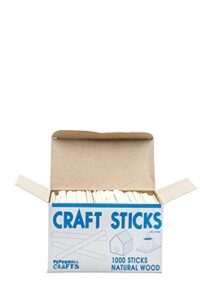 natural wood craft sticks, 4.25 inch popsicle sticks for ice cream, crafts, waxing, art projects & party food labels (1,000 sticks)