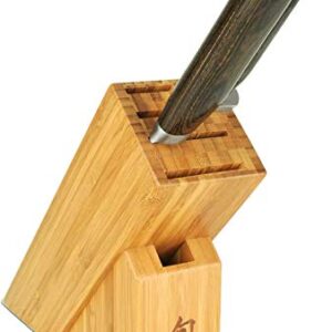 Shun Premier Build-a-Block Set; Includes 8-inch Chef’s Knife, Hand-Hammered Tsuchime Finish, VG-MAX Steel Core, Damascus Cladding; Includes Honing Steel and Sustainable Bamboo Slimline Knife Block