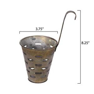 Creative Co-Op Metal Olive Bucket with Hook